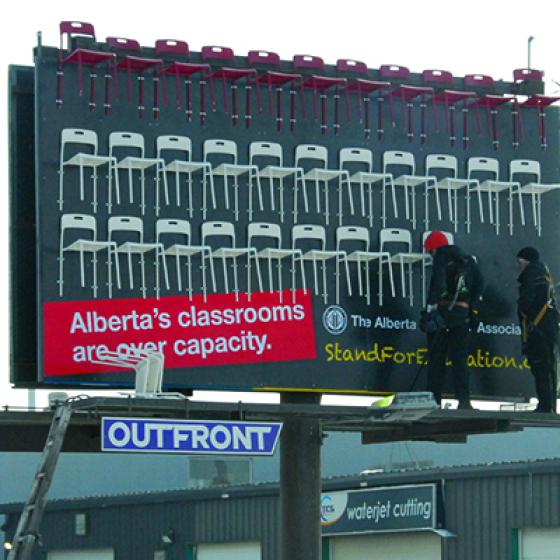 New billboards address class size in three dimensions | Alberta ...
